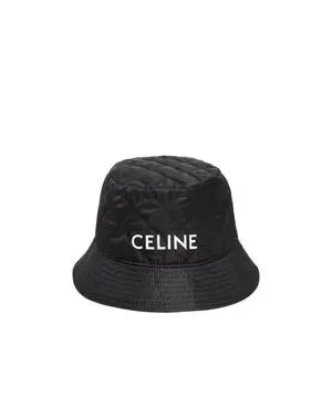 Celine Bucket Hat In Nylon Twill - Black