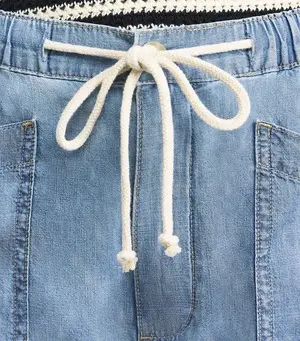 Paige Drawstring Evann Wide-leg Jeans - Blue