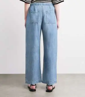 Paige Drawstring Evann Wide-leg Jeans - Blue