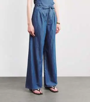Paige Ingrid Wide-leg Jeans With Drawstring Waist