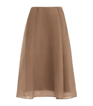 Brunello Cucinelli Silk Midi Skirt