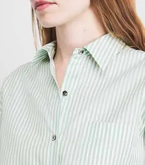 LESET Cotton-blend Stripe Button-up Shirt