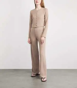 LESET Lauren Cropped Cardigan - Brown