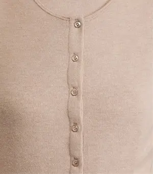 LESET Lauren Cropped Cardigan - Brown