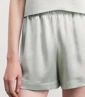 LESET Satin Barb Shorts - Green