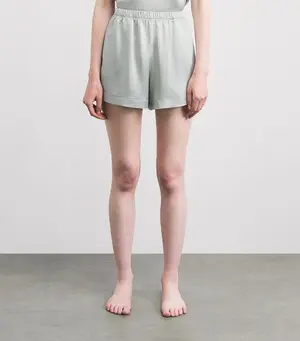 LESET Satin Barb Shorts - Green