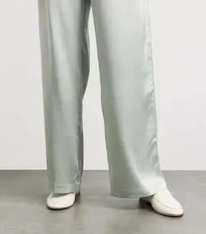 LESET Satin Barb Bias Trousers - Green