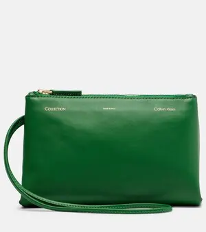 Calvin Klein Essential Mini Leather Clutch - Green