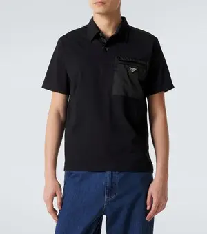 Prada Re-nylon-trimmed Cotton-blend Polo Shirt