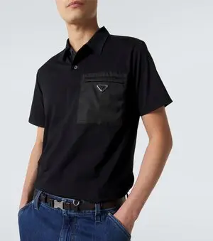 Prada Re-nylon-trimmed Cotton-blend Polo Shirt