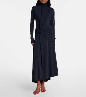 Victoria Beckham Gathered Jersey Midi Dress