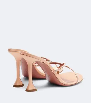 Amina Muaddi Sally Crystal-embellished Satin Mules