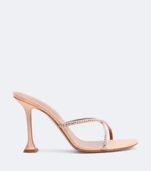 Amina Muaddi Sally Crystal-embellished Satin Mules
