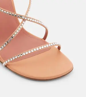 Amina Muaddi Sally Crystal-embellished Satin Sandals