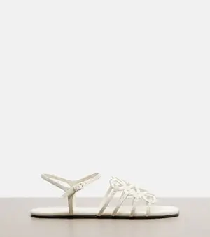 Loewe Petal Anagram Leather Sandals - White