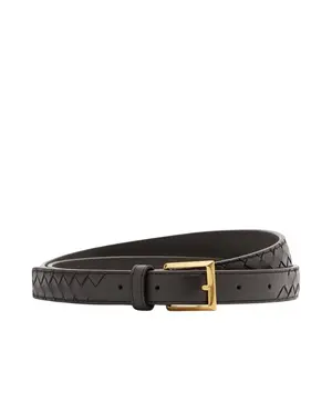 Bottega Veneta Intrecciato Leather Belt - Brown