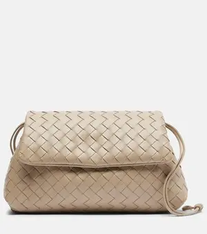 Bottega Veneta Small Woven Leather Shoulder Bag - Beige