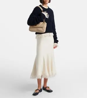 Bottega Veneta Madison Intrecciato Leather Shoulder Bag - Beige
