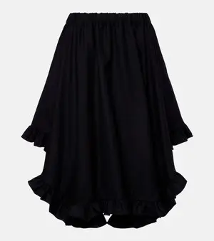 Noir Kei Ninomiya Ruffled Tiered Wool Midi Skirt - Black