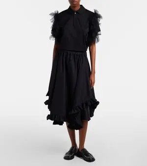 Noir Kei Ninomiya Ruffled Tiered Wool Midi Skirt