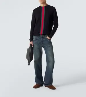 Gucci Web Stripe Cotton Sweater