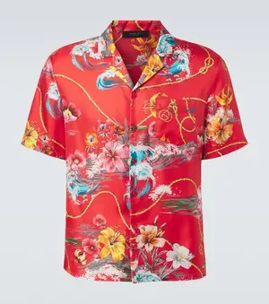Gucci Floral Silk Twill Bowling Shirt - Red