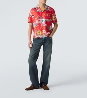 Gucci Floral Silk Twill Bowling Shirt - Red