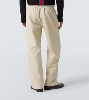 Gucci Gg Cotton Canvas Straight Leg Pants