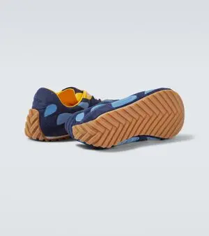 Bottega Veneta Orbit Flash Suede-trimmed Sneakers - Blue