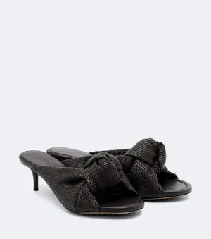 Bottega Veneta Intreccio Leather Mules - Black