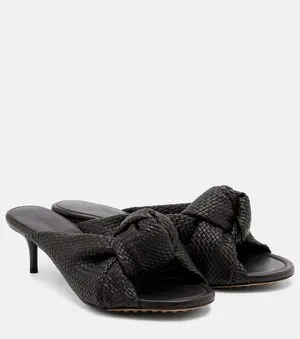 Bottega Veneta Cherry Intreccio Leather Sandals - Brown
