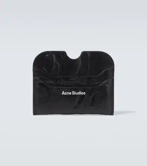 Acne Studios Croc-effect Leather Card Holder - Black