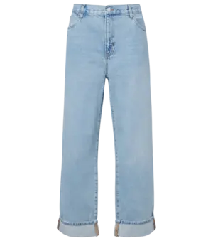 FRAME The Hang Cuff Straight Jeans - Blue