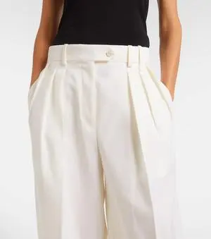 Calvin Klein Alexandra Pleated Wool Wide-leg Pants