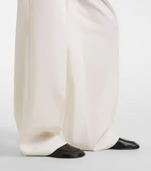 Calvin Klein Alexandra Pleated Wool Wide-leg Pants