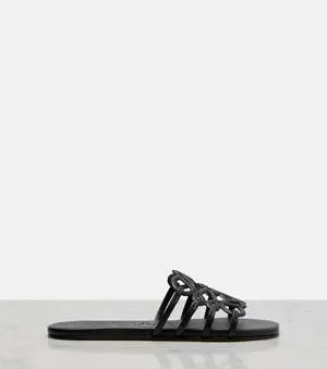 Loewe Anagram Leather Slides - Black
