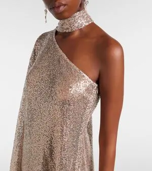TALLER MARMO Ubud Disco Sequined Lace Gown - Gold