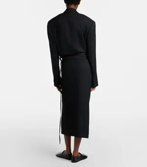 Calvin Klein Hallie Striped Midi Skirt - Black