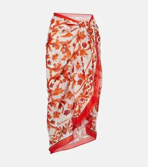 Dolce & Gabbana Majolica Cotton Beach Cover-up - Orange