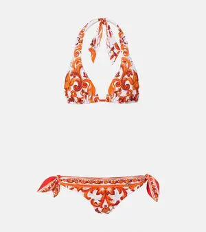 Dolce & Gabbana Majolica Print Bikini - Orange