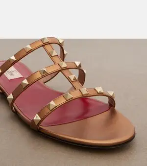 Valentino Garavani Rockstud Metallic Leather Sandals