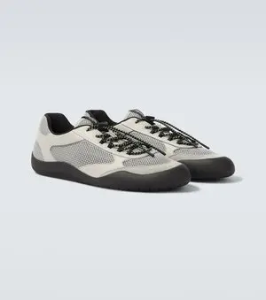 Prada Prada Speedrock Leather-Trimmed Sneakers Grey