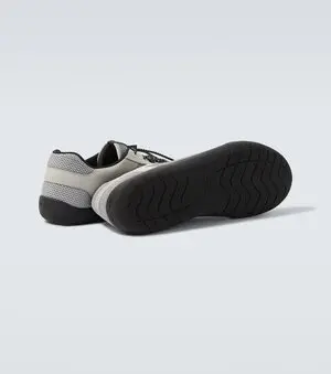 Prada Speedrock Leather-trimmed Sneakers - Grey