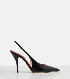 Valentino Garavani Cutout Leather Slingback Pumps - Black