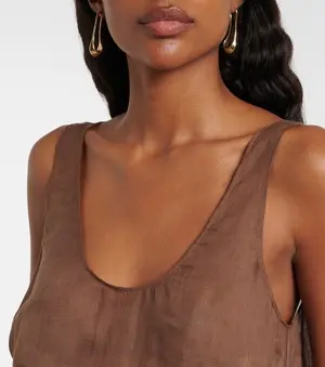 LESET Niko Ramie Tank Top - Brown