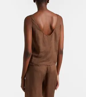 LESET Niko Ramie Tank Top - Brown