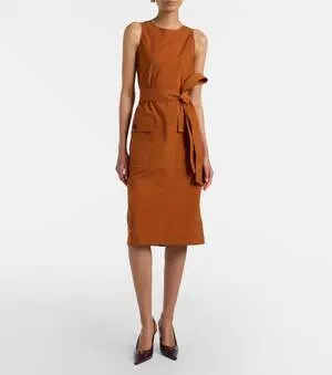 Saint Laurent Belted Midi Dress