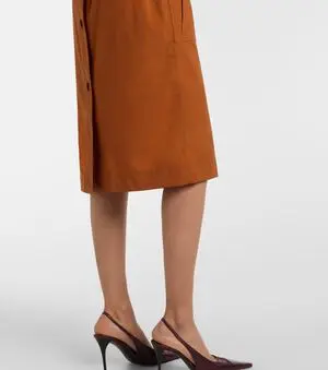 Saint Laurent Belted Midi Dress