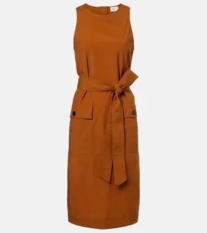 Saint Laurent Belted Midi Dress - Orange