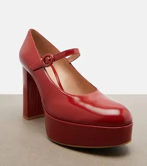 GIANVITO ROSSI Patent Leather Mary Jane Platform Pumps